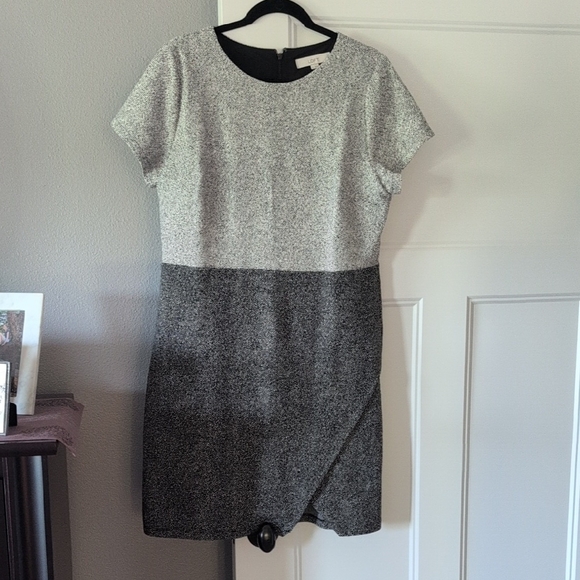 LOFT | Dresses | Loft Black And Gray Colorblock Dress | Poshmark